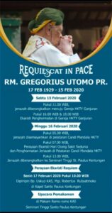 Berita Duka: RIP Rm. Gregorius Utomo, Pr – Seminari Tinggi Santo Paulus